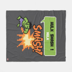 8Bit Hulk Attack - Hulk Smash! Fleece Blanket | Zazzle