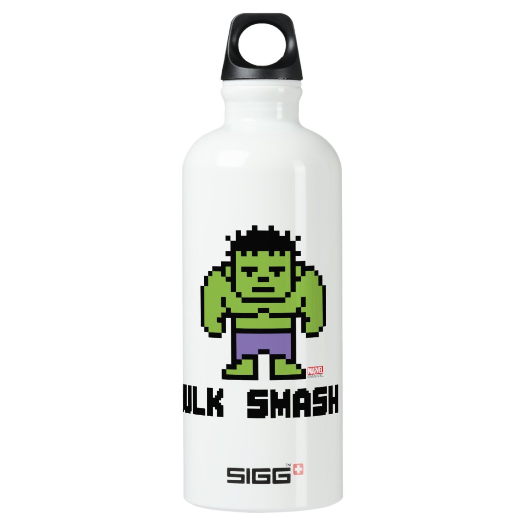 8Bit Hulk - Hulk Smash! Aluminum Water Bottle | Zazzle