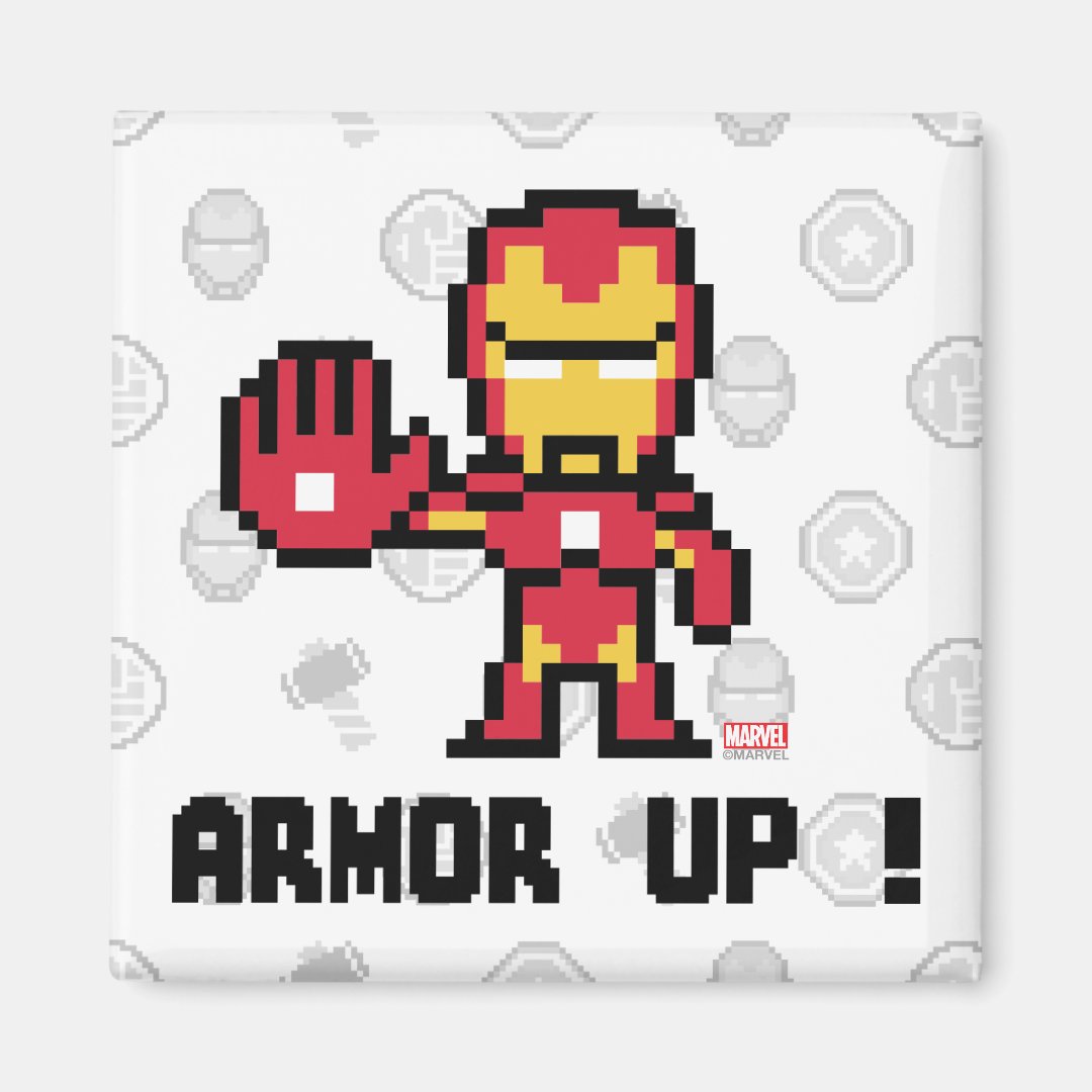 8Bit Iron Man - Armor Up! Magnet | Zazzle