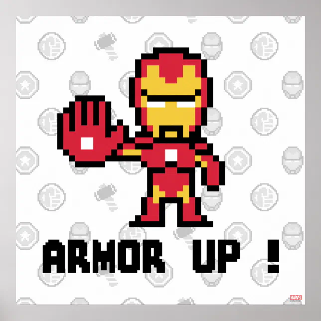 8Bit Iron Man - Armor Up! Poster | Zazzle