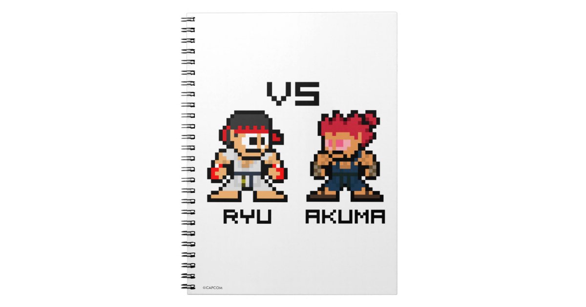 8bit Ryu VS Akuma Notebook | Zazzle