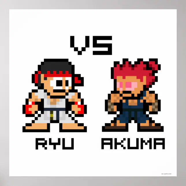 8bit Ryu VS Akuma Poster | Zazzle