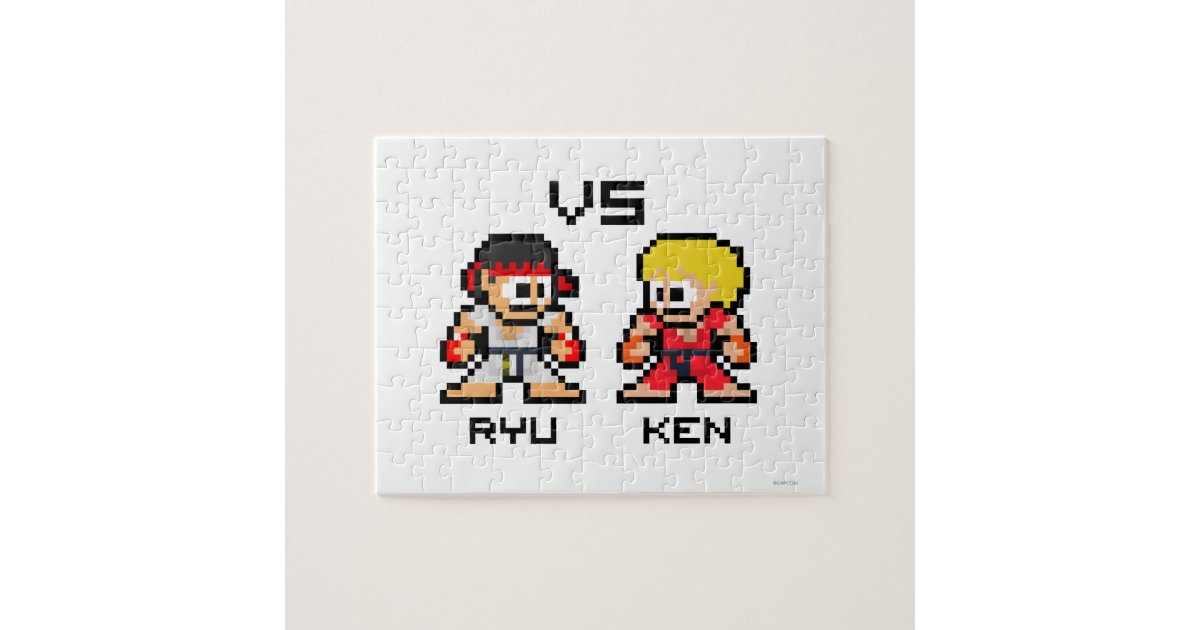 8bit Ryu VS Ken Jigsaw Puzzle | Zazzle