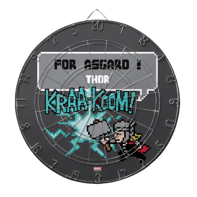 8Bit Thor Attack - For Asgard! Dartboard With Darts | Zazzle