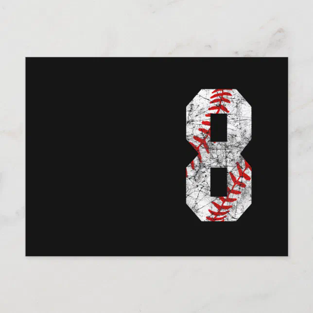 8th Birthday Baseball Big Number Eight 8 Year Old Postcard | Zazzle