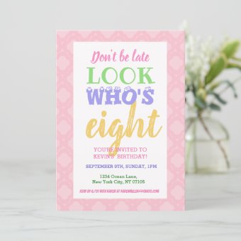8th Birthday Invitation Slogans | Zazzle