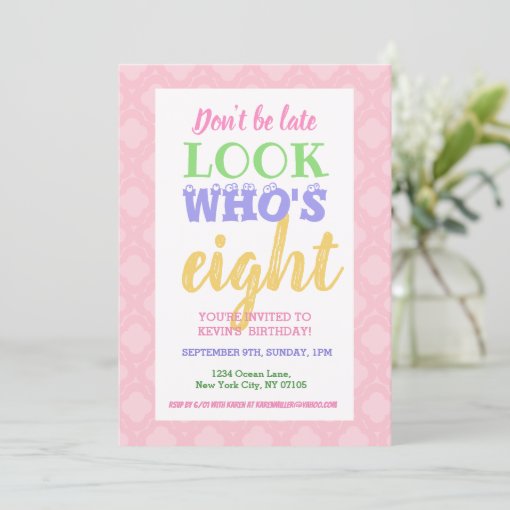 8th Birthday Invitation Slogans | Zazzle