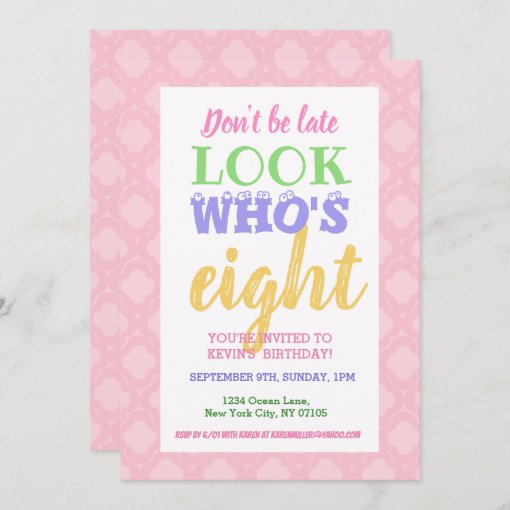 8th Birthday Invitation Slogans | Zazzle