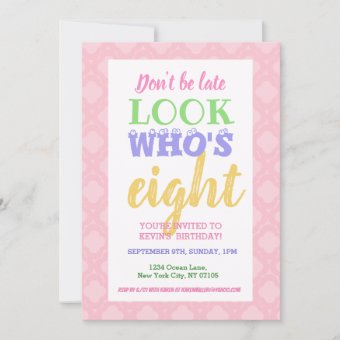 8th Birthday Invitation Slogans | Zazzle