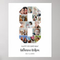 8th Birthday Number 8 Photo Collage Custom Picture Poster | Zazzle