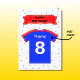 8th birthday red blue t-shirt add a name card | Zazzle