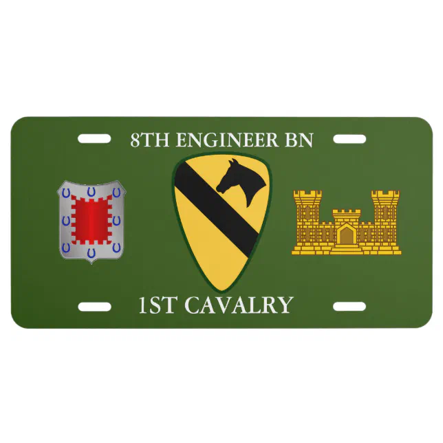 8TH ENGINEER BATTALION 1ST CAVALRY LICENSE PLATE | Zazzle
