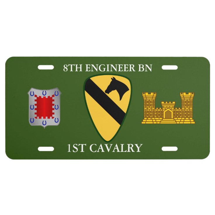 8TH ENGINEER BATTALION 1ST CAVALRY LICENSE PLATE | Zazzle