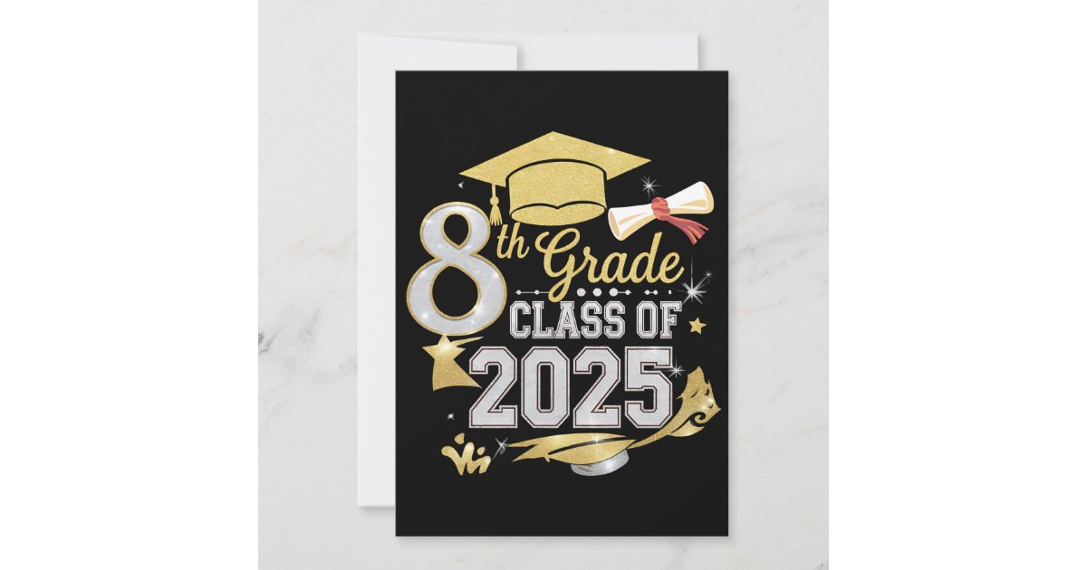 8th Grade Class Of 2025 Graduate Graduation Invitation | Zazzle
