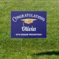 8th Grade Gold Blue Graduation Promotion Sign | Zazzle