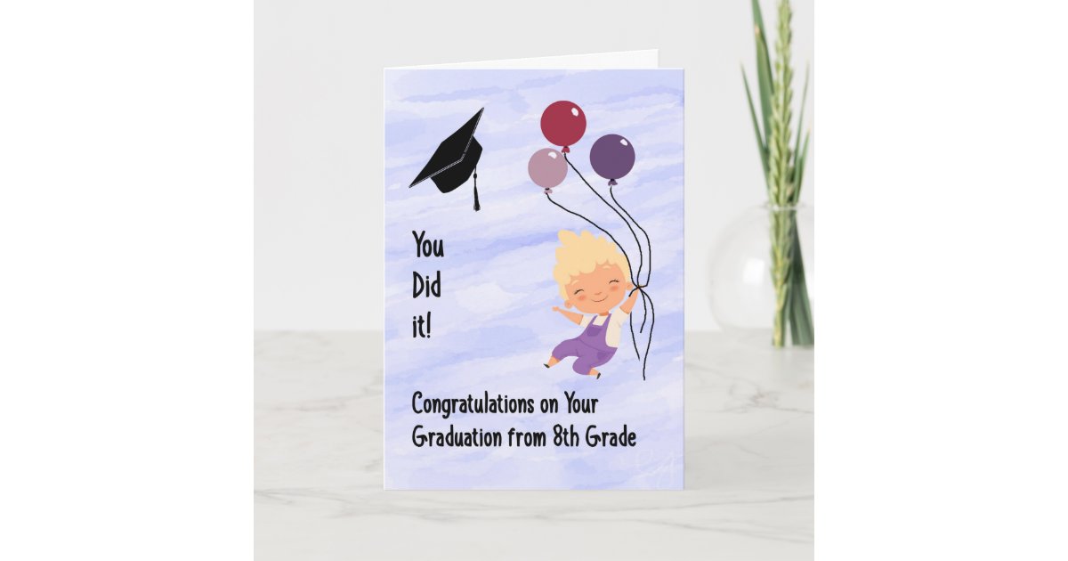 8th Grade Graduation Card for Boy | Zazzle.com