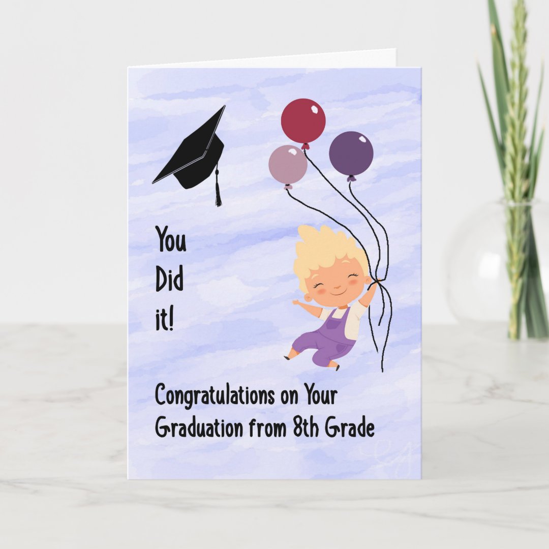 8th Grade Graduation Card for Boy | Zazzle