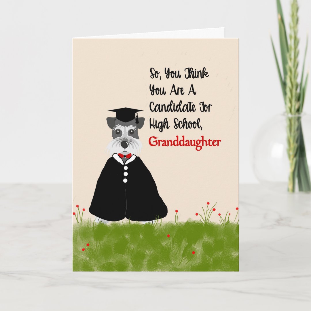 8th Grade Graduation Card Granddaughter with Dog | Zazzle