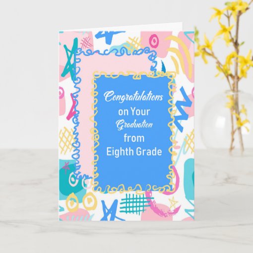 8th Grade Graduation Card, Trendy Design Card | Zazzle