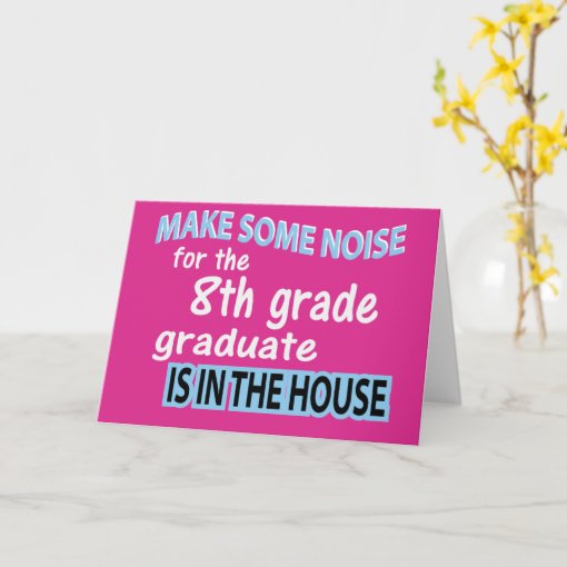 8th Grade School Graduate Pink Congratulations Card | Zazzle