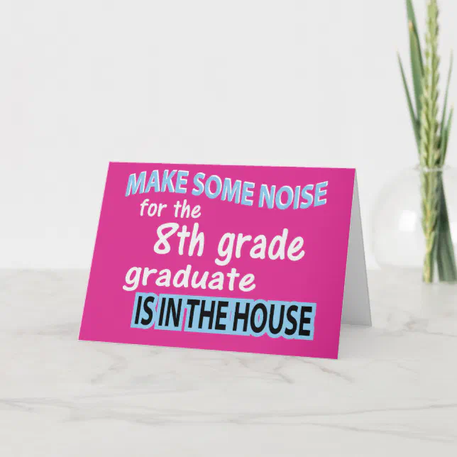 8th Grade School Graduate Pink Congratulations Card | Zazzle