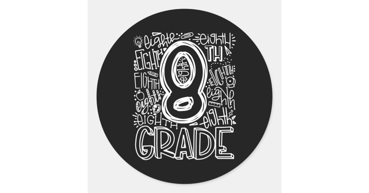 8th Grade Typography Team Eighth Grade Back To Sch Classic Round ...