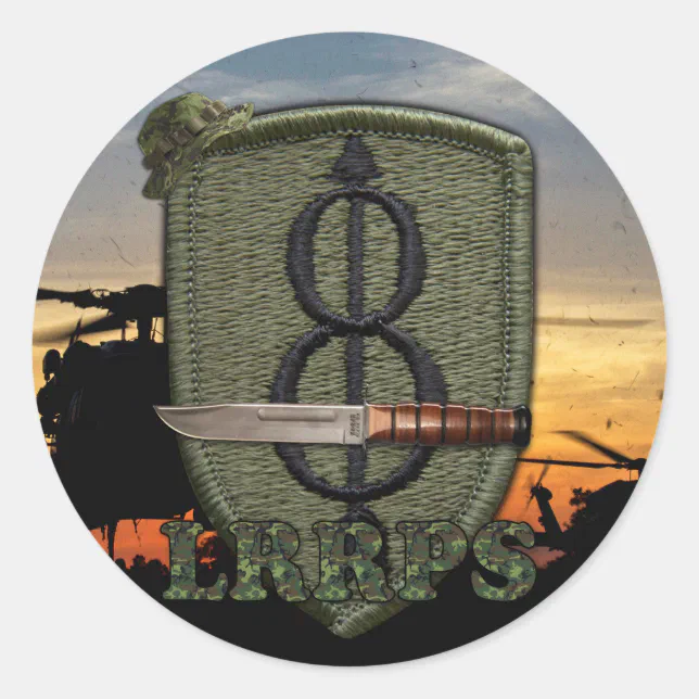 8th infantry division lrrps lrrp vietnam war patch classic round ...