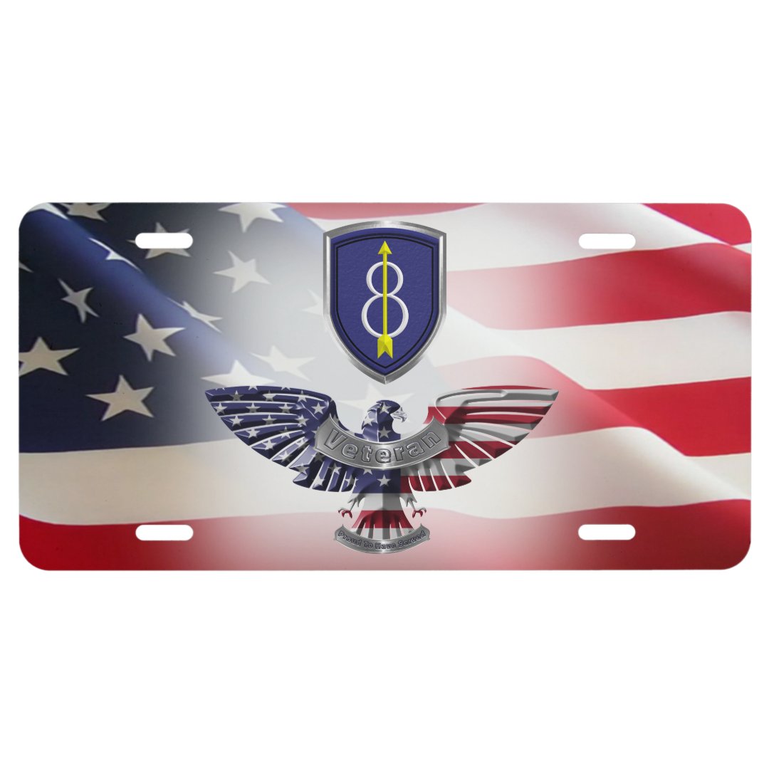 8th Infantry Division “Pathfinder” Eagle License Plate | Zazzle