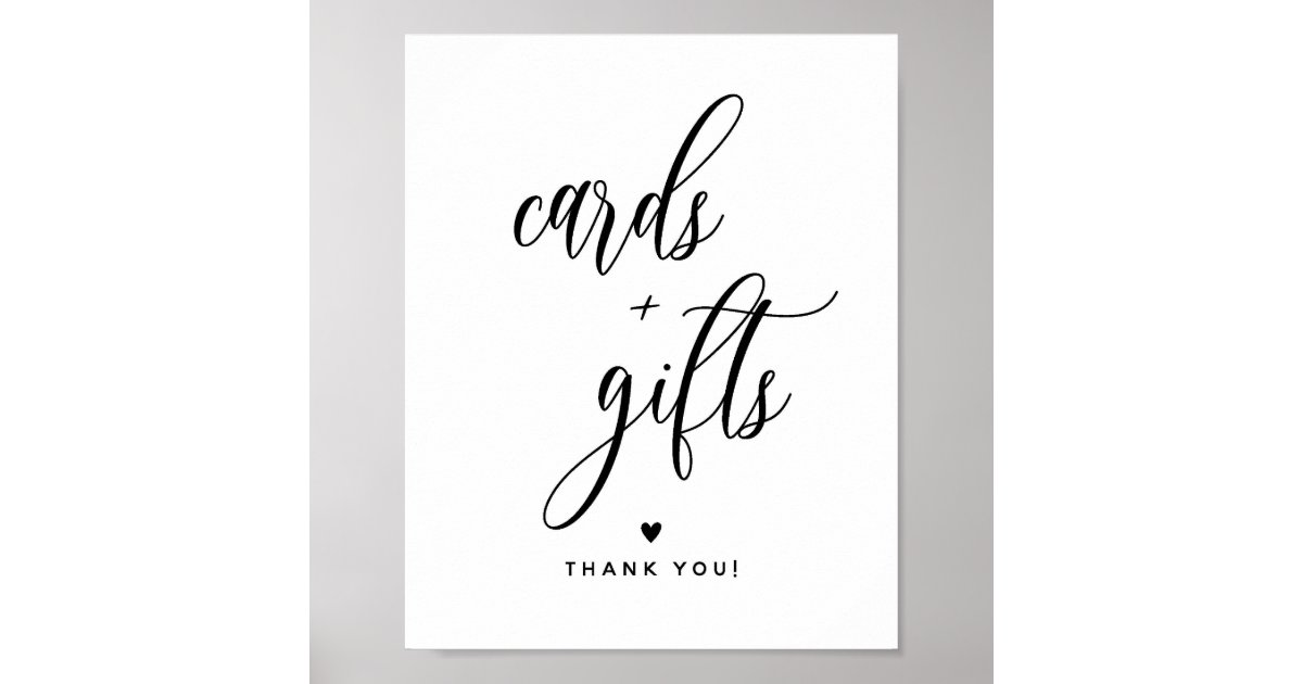8x10" Cards and Gifts Sign | Zazzle