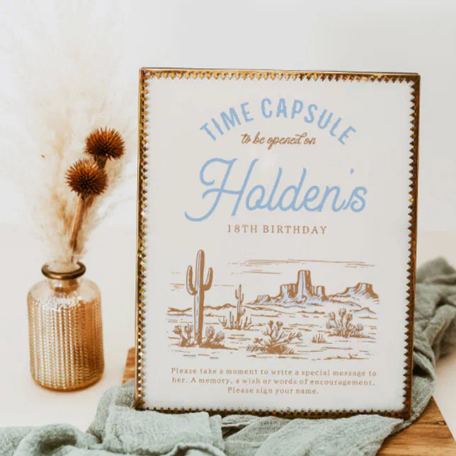 8x10 Cowboy Time Capsule Sign | Zazzle