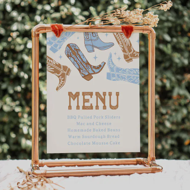 8x10 Editable Western Menu Sign | Zazzle