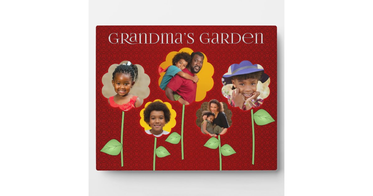 8x10 Grandma's Garden Ruby Red Photos Plaque | Zazzle