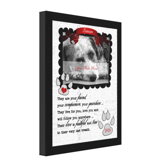 8x10 Pet Memorial Poem Dog Photo Canvas Print | Zazzle.com