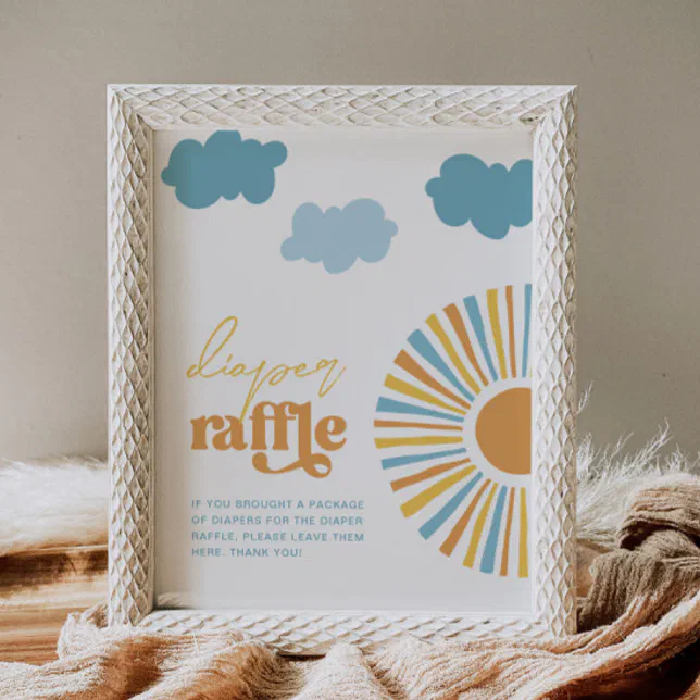 8x10 Sun Baby Shower Diaper Raffle Sign | Zazzle