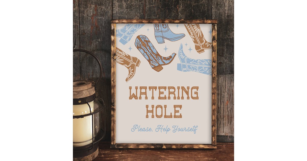 8x10 Western Watering Hole Sign | Zazzle