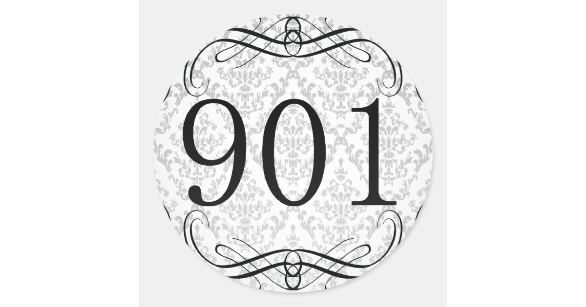 901 Area Code Classic Round Sticker | Zazzle