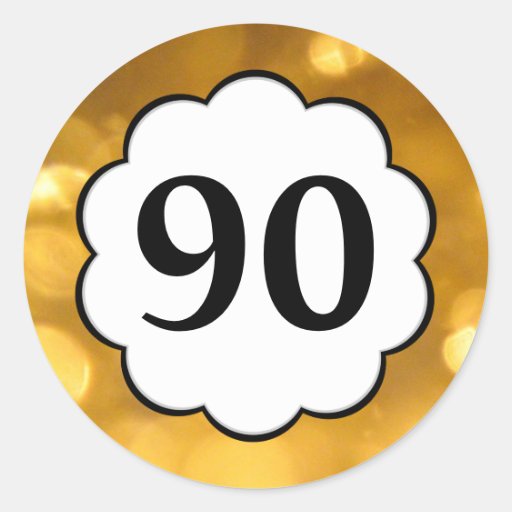 90 - Golden Numbers Sticker | Zazzle