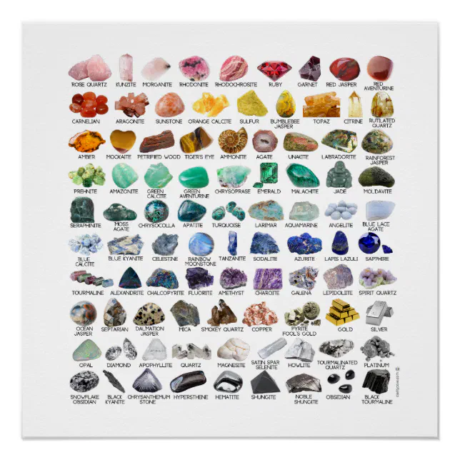 90 Rainbow Rocks Crystal Collection Glossy Poster | Zazzle