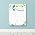 90 reasons why we love you birthday gift yellow canvas print | Zazzle