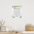 90 reasons why we love you birthday gift yellow poster | Zazzle