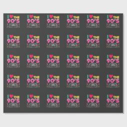 90er Outfit I Love the 90s Retro Oldschool Wrapping Paper | Zazzle