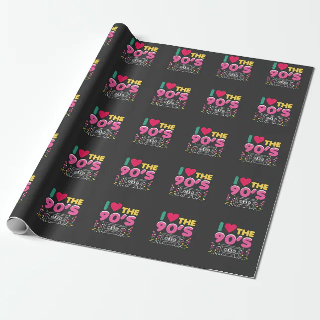 90er Outfit I Love the 90s Retro Oldschool Wrapping Paper | Zazzle