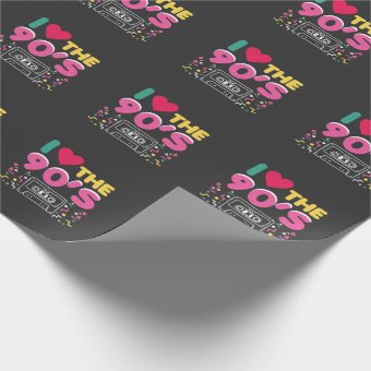 90er Outfit I Love the 90s Retro Oldschool Wrapping Paper | Zazzle