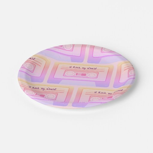 90s 80s Vaporwave Aesthetic Pink Valentines Day Paper Plates | Zazzle