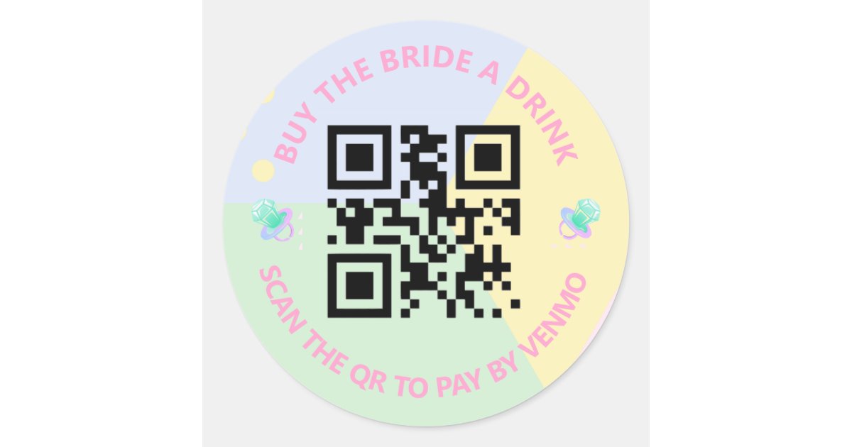 90's Bachelorette QR/Venmo Stickers | Zazzle