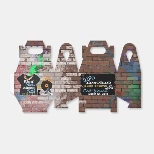 90's Hip Hop Baby Shower Gable Favor Box | Zazzle