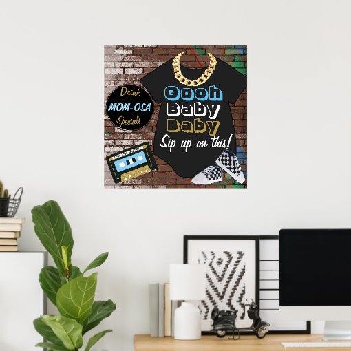 90's Hip Hop Blue-Oooh Baby Baby-Bar Sign | Zazzle
