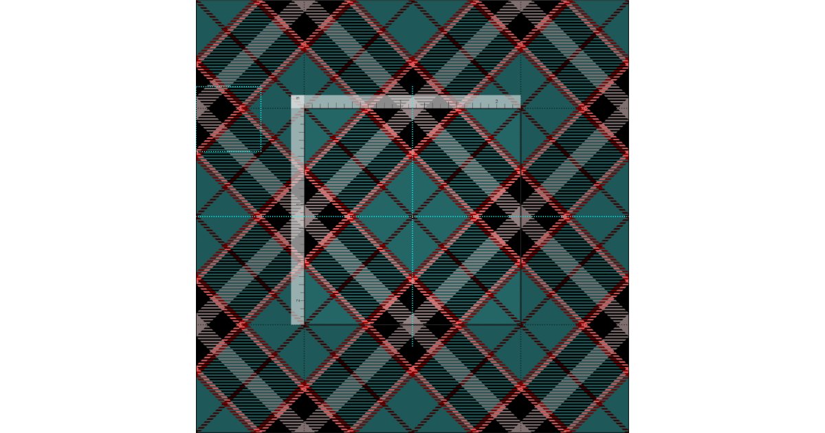 90s Inspired Slanted Plaid Teal Red Grunge Pattern Fabric | Zazzle