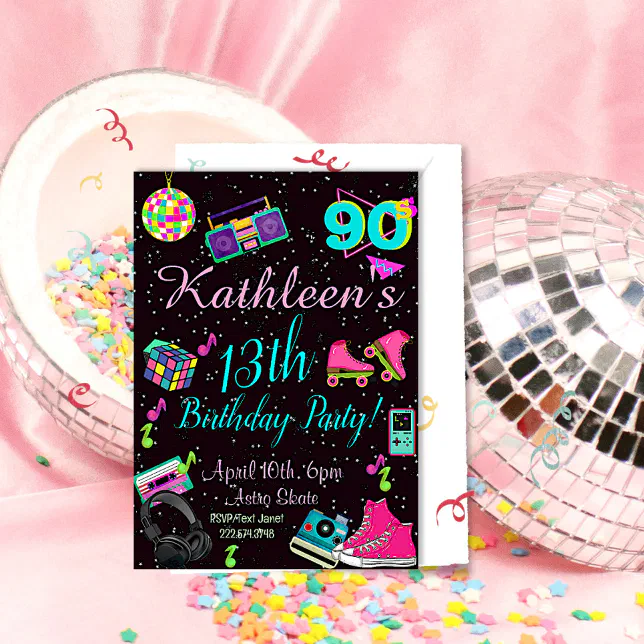90's Invitation, Back to the 90's, Any Age, Invitation | Zazzle