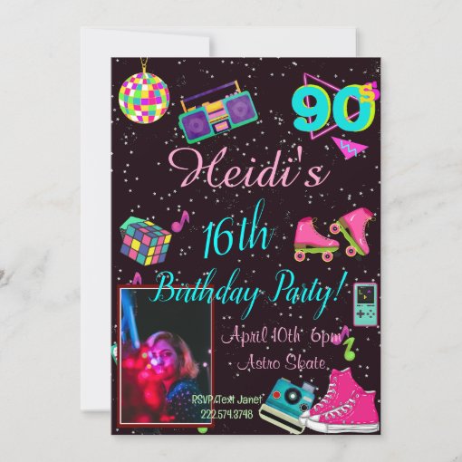 90's Invitation, Photo Back to the 90's, Invitation | Zazzle